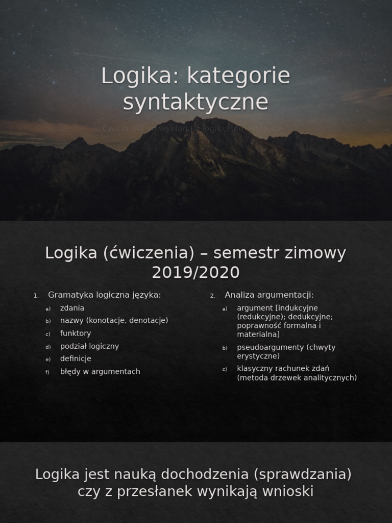 Logika - Semestr Zimowy | PDF