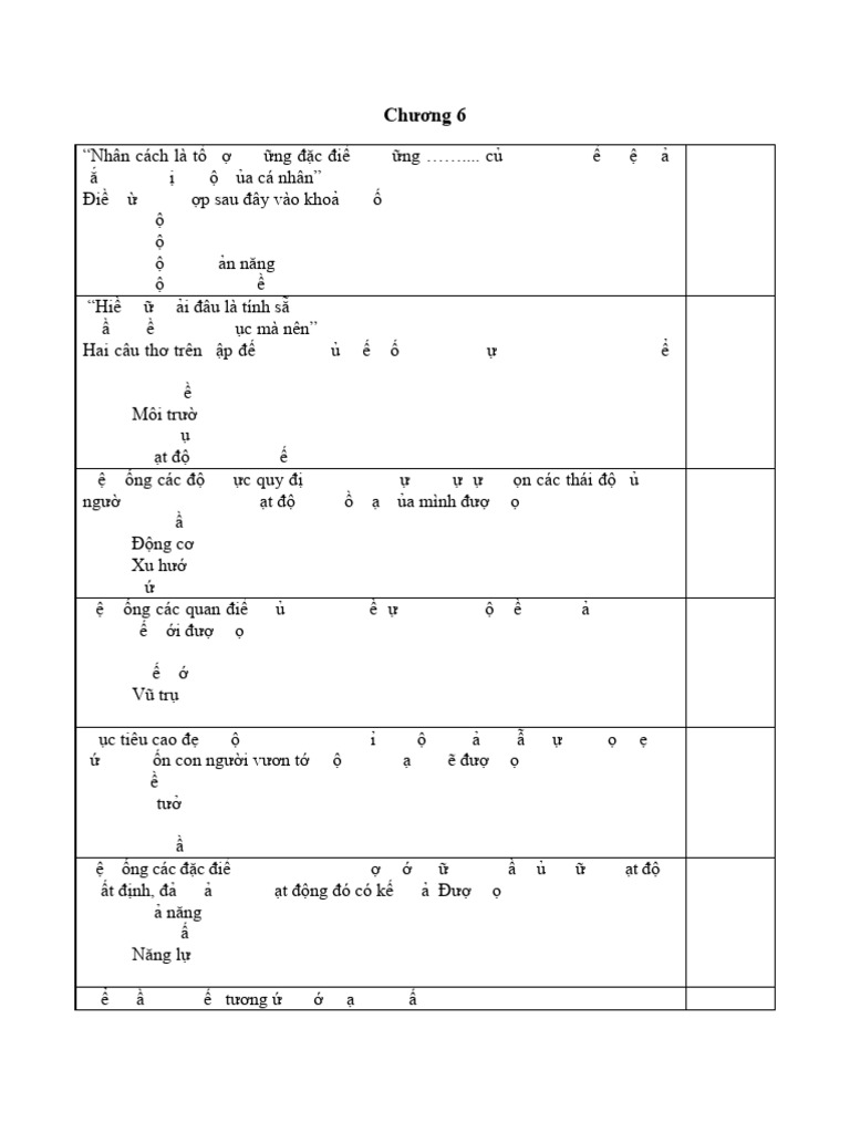 Bai Tap Chuong 6 - Nhân Cách | PDF