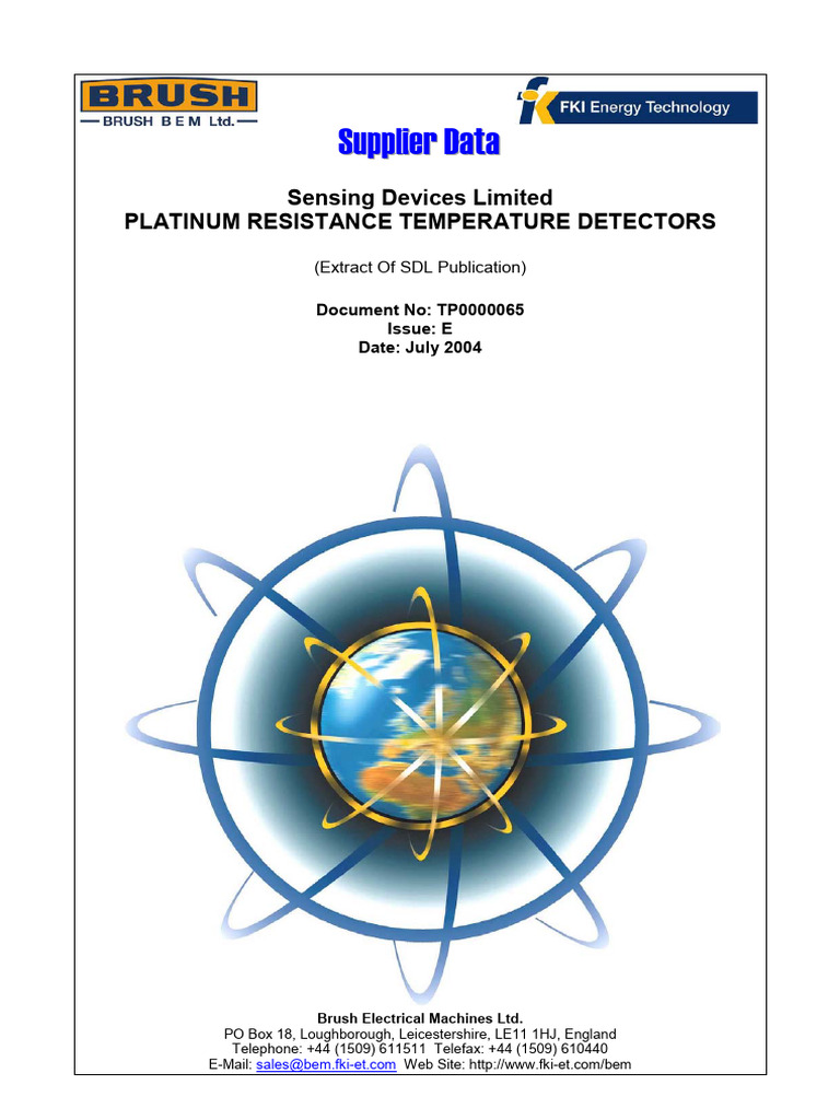 tp0000065 (E) Platinum Rtds | PDF | Temperature | Engineering Tolerance