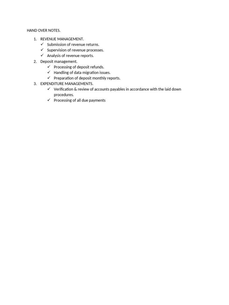 Revenue & Expenditure Management Notes | PDF