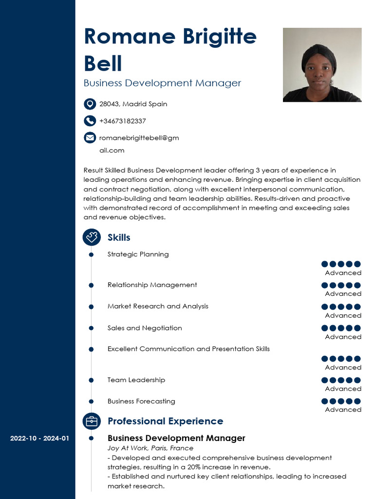 Romane Brigitte Bell Resume | PDF | Business | Business Development