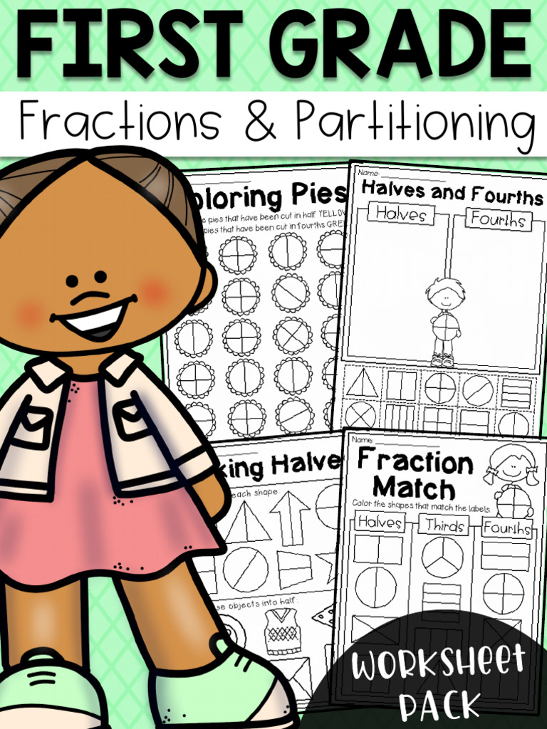 5 - First Grade Fractions and Partitioning Worksheets | PDF ...