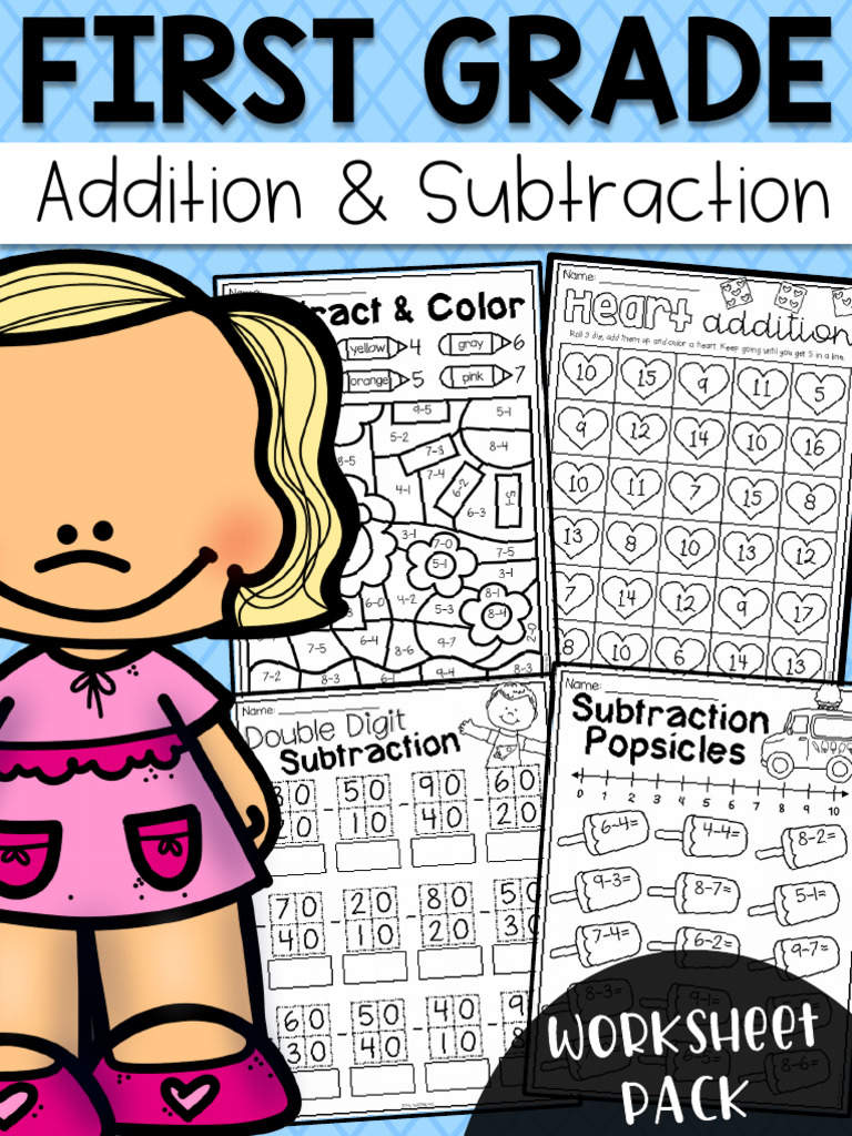 1 - First Grade Addition and Subtraction Worksheets | PDF | Cupcake
