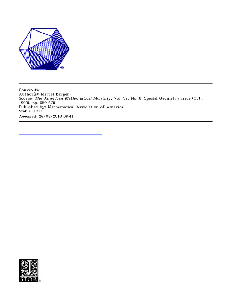 Understanding Convexity in Geometry | PDF | Mathematical Analysis ...