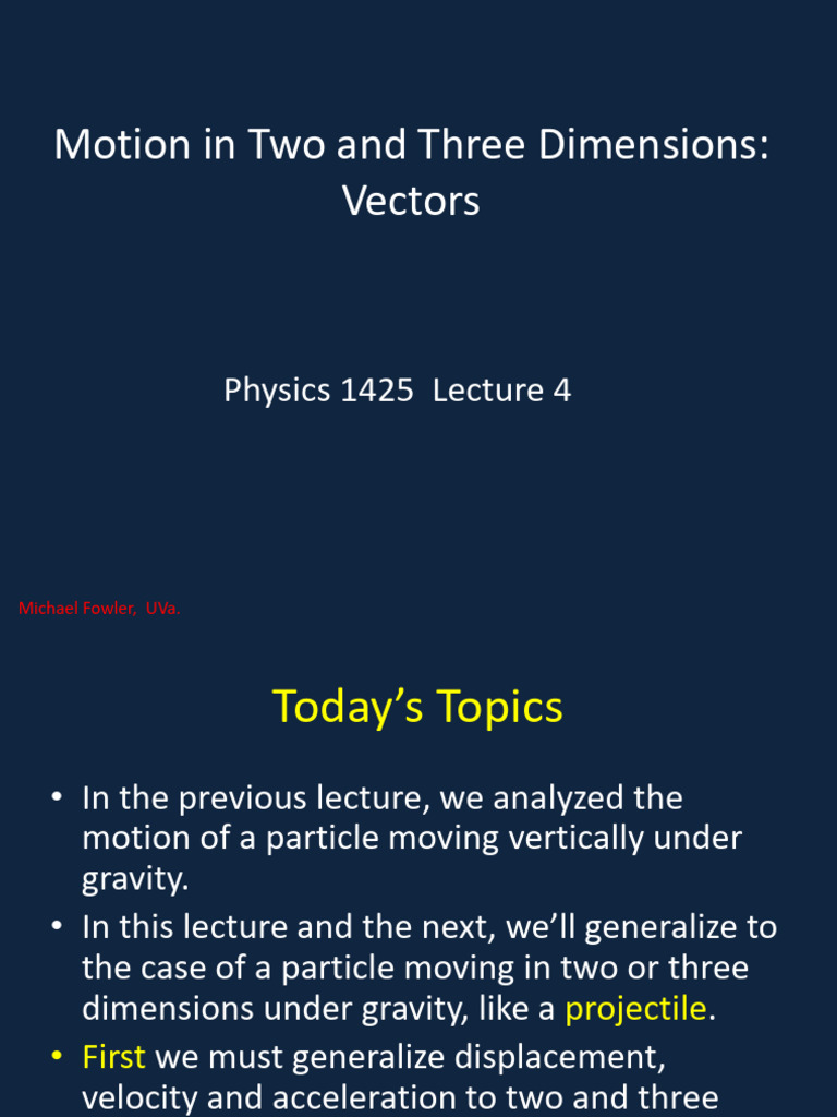 003 Calc - 2d - Motion | PDF | Euclidean Vector | Acceleration