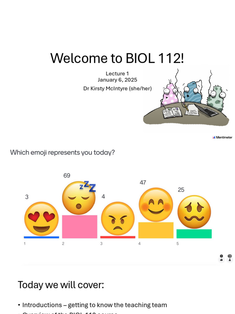 2025-01-06 Biol112 Lecture1 | PDF | Lecture