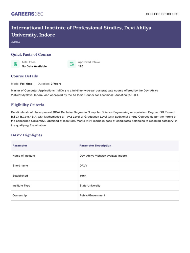 MCA-IIPS Indore - Admission-Details - 20241015154433 | PDF ...