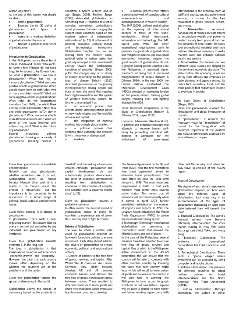 Contemporary World Module 1 | PDF | Globalization | Developing Country