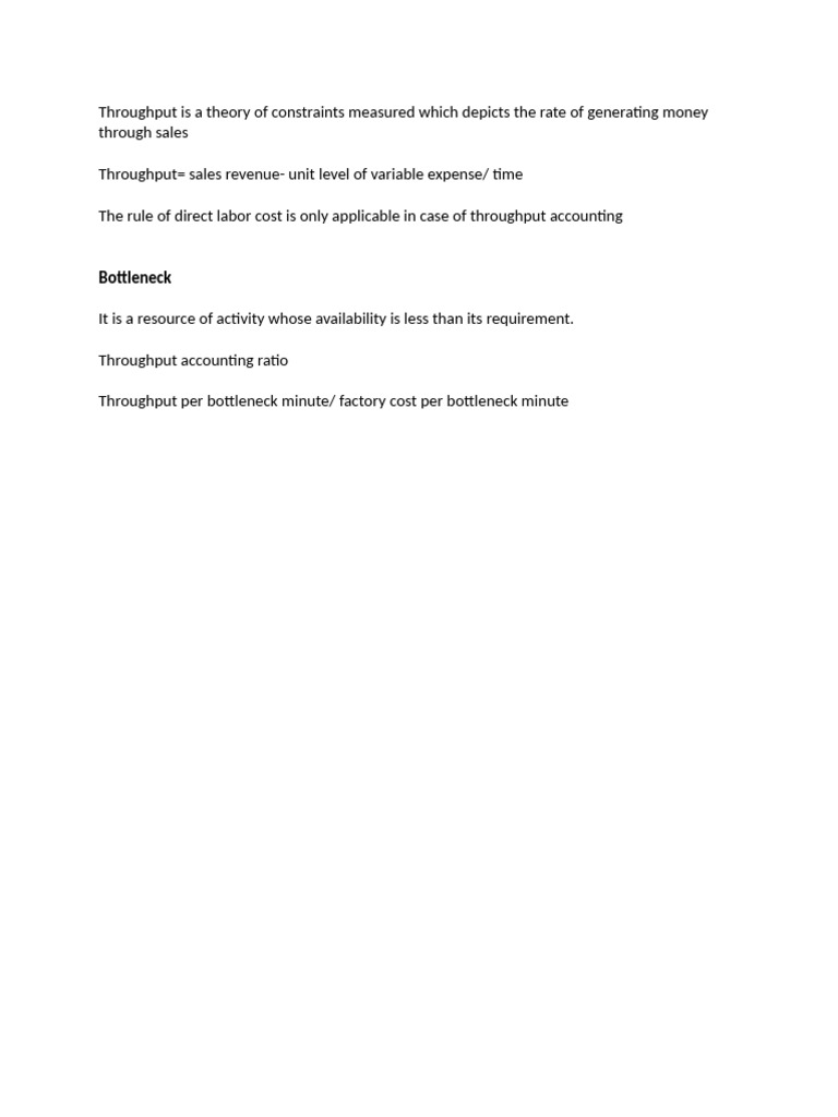 Throughput & Bottleneck Accounting | PDF