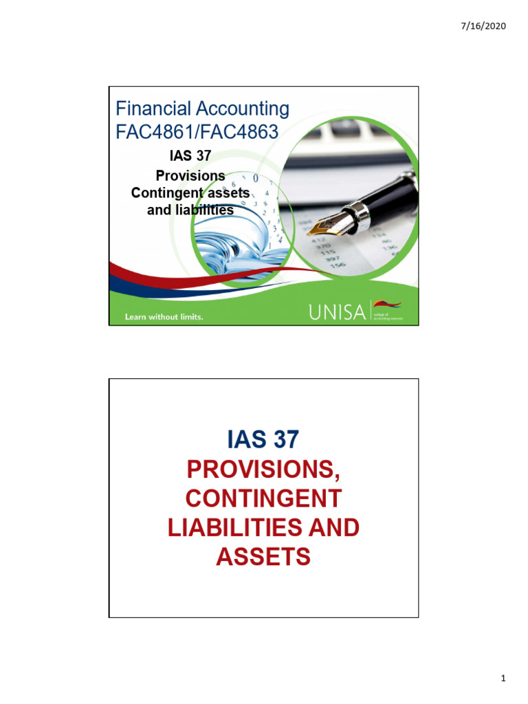IAS 37 Provisions Contingent Liabilities and contingent assets | PDF ...