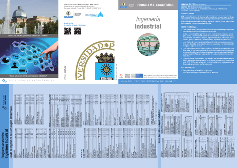 06 Folleto-Programa Academico Ingeniero Industrial | PDF | Ingeniería | Ingeniería Industrial