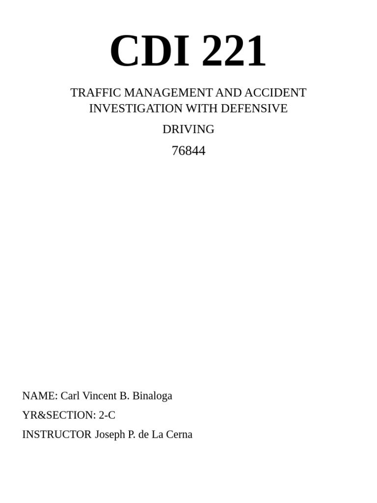 Traffic Management & Safety Course | PDF