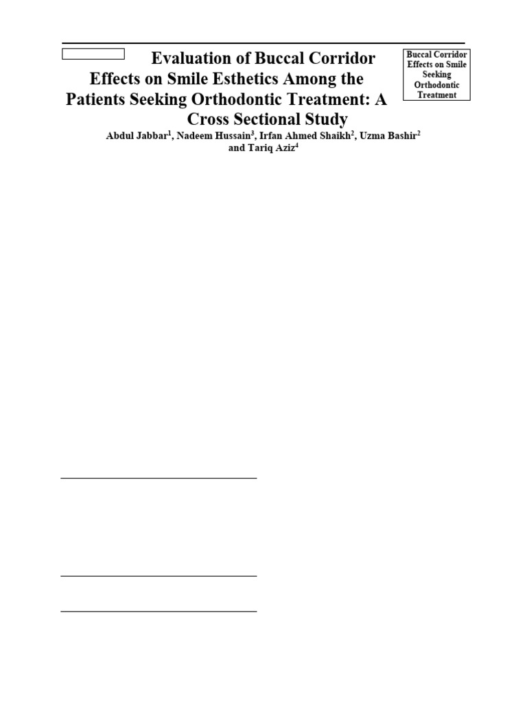 Buccal Corridor Impact on Smile Esthetics | PDF | Orthodontics ...
