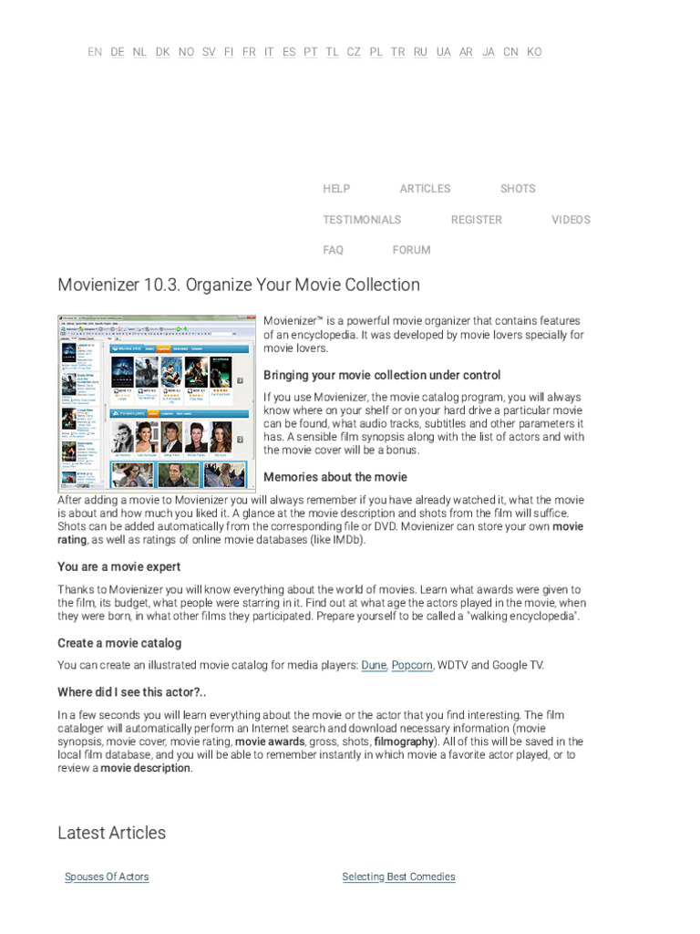 Movienizer 10.3 - The Best Movie Organizer. Organize Movies Easily With ...