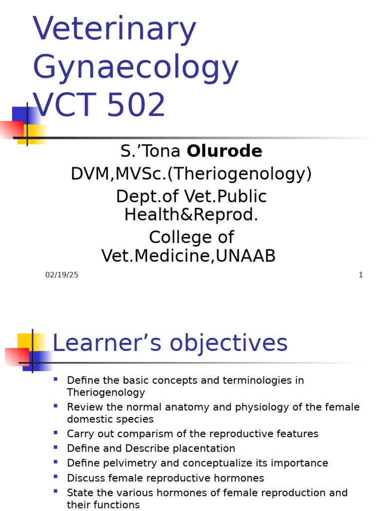 Veterinary Gynaecology Overview | PDF | Pelvis | Luteinizing Hormone