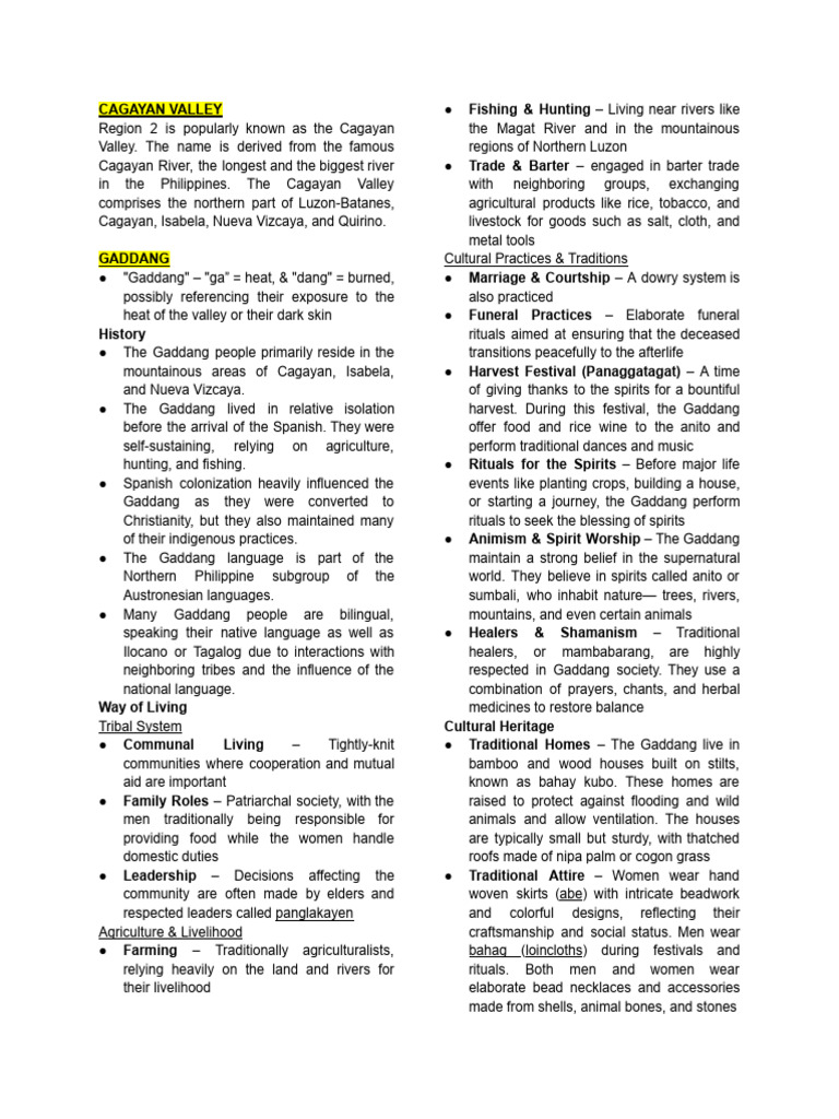 Cagayan Valley: Gaddang and Isinay Cultures | PDF | Poetry