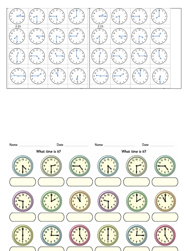 The Time Oclock Quarter Past To Half | PDF