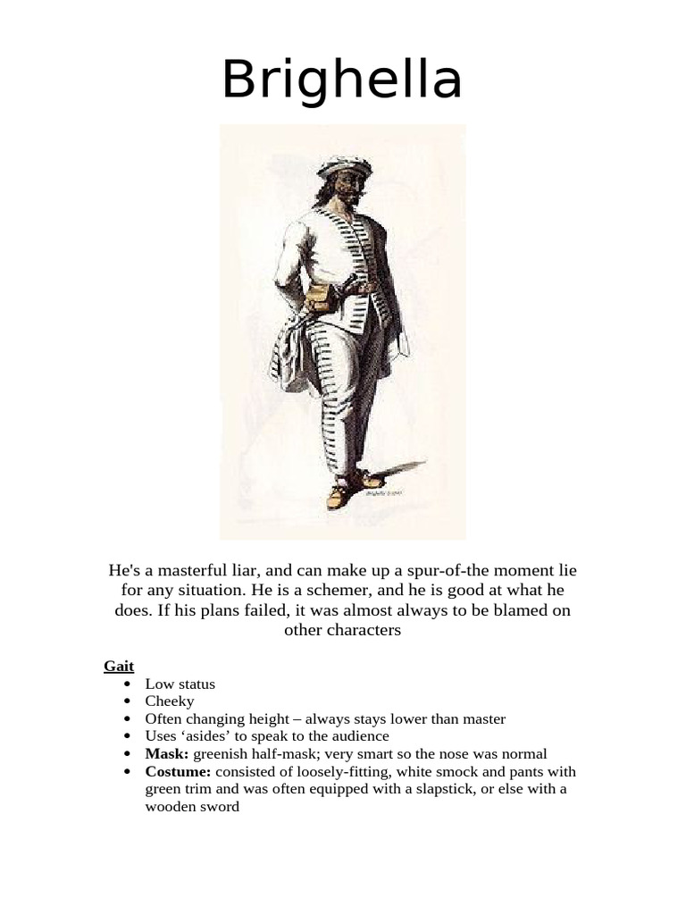 Brighella: The Cunning Schemer | PDF