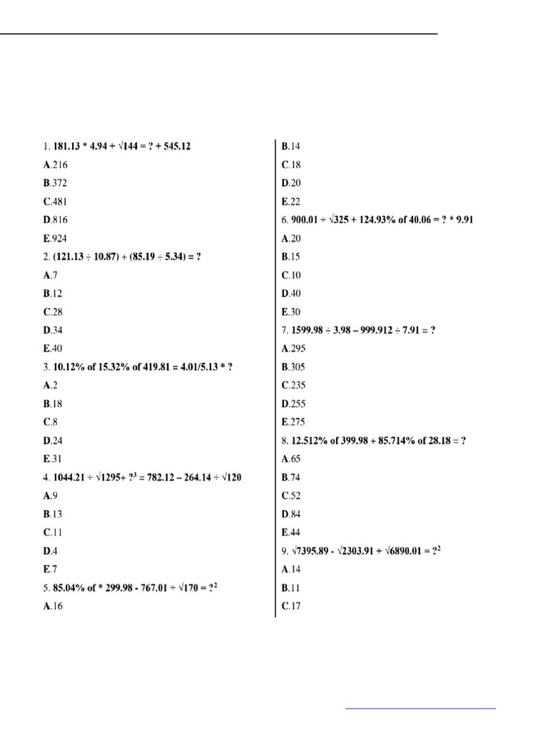 Approximation.. Sheet-1 | PDF