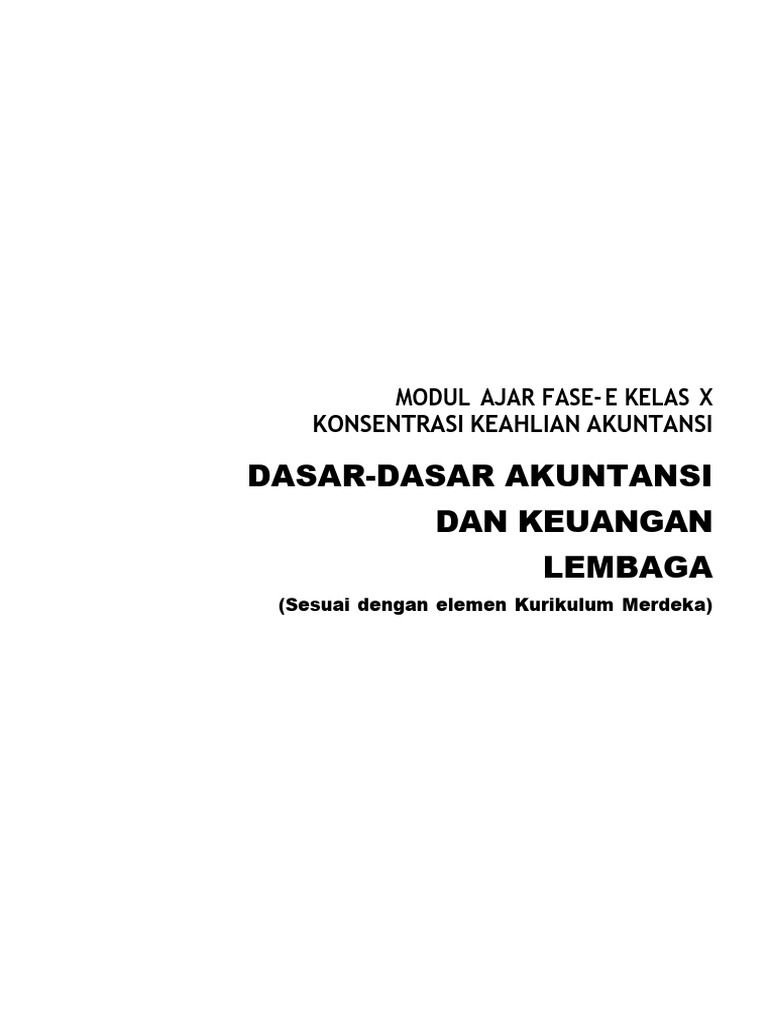 Modul Ajar - Dasar-Dasar Akl | PDF