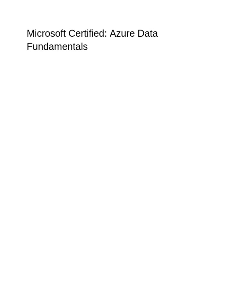 Azure Data Fundamentals | PDF | Microsoft Azure | Databases