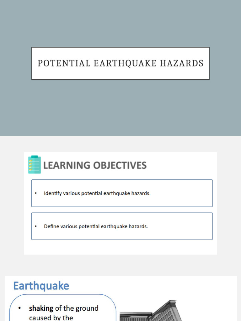 Earthquake Hazards | PDF