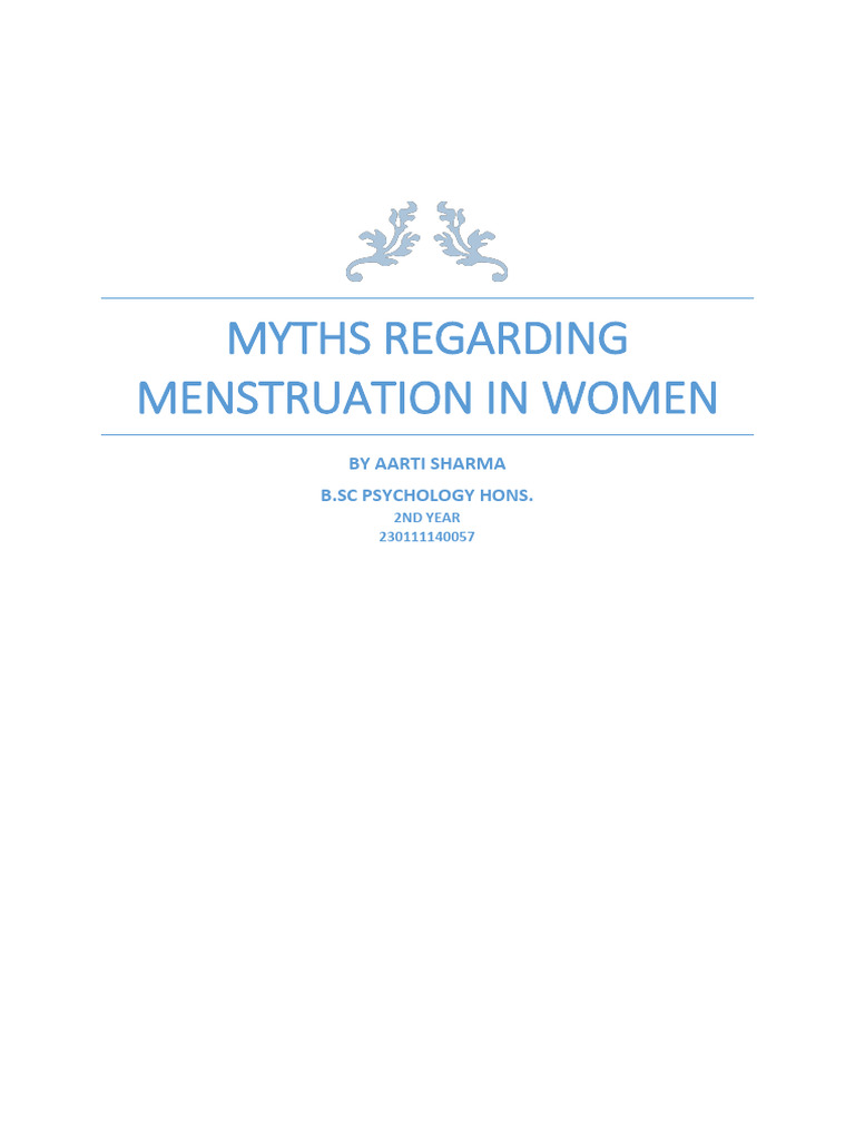Menstruation Myths and Stigmas in India | PDF | Menstruation | Women's ...