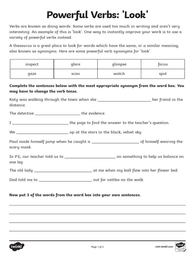 Powerful-verb Look | PDF