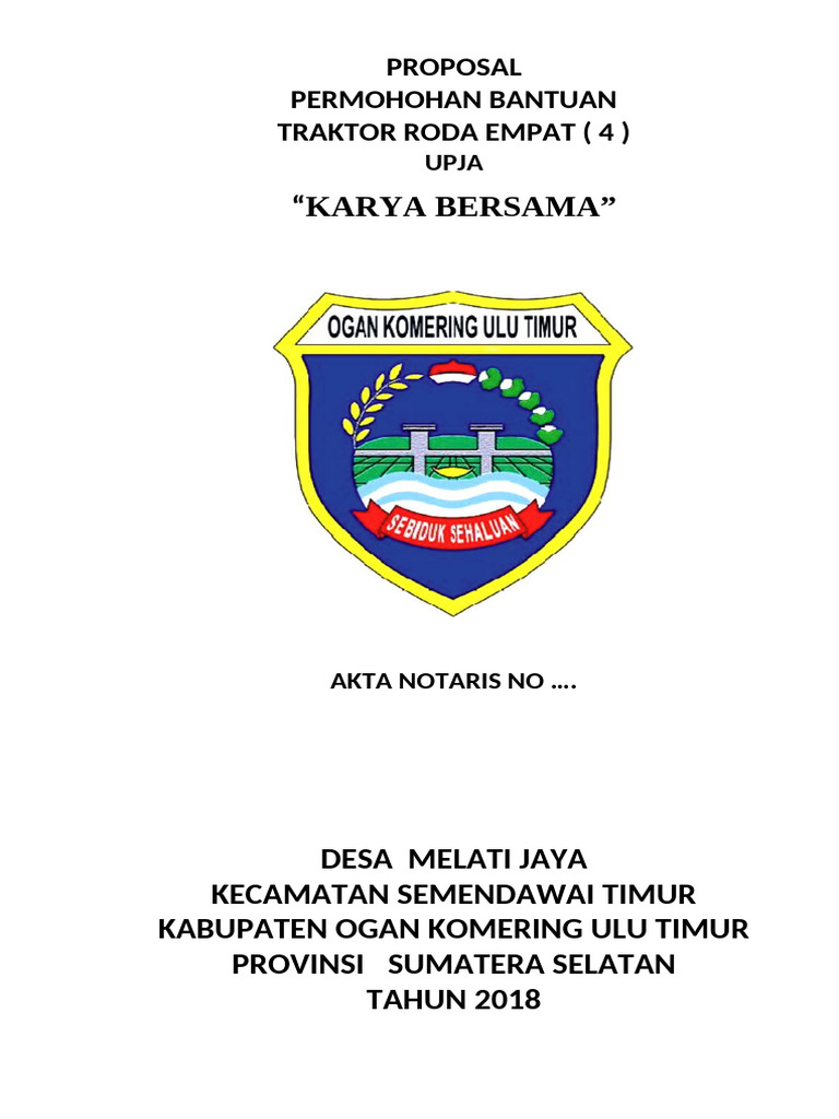 Permohonan Traktor untuk Petani Melati Jaya | PDF