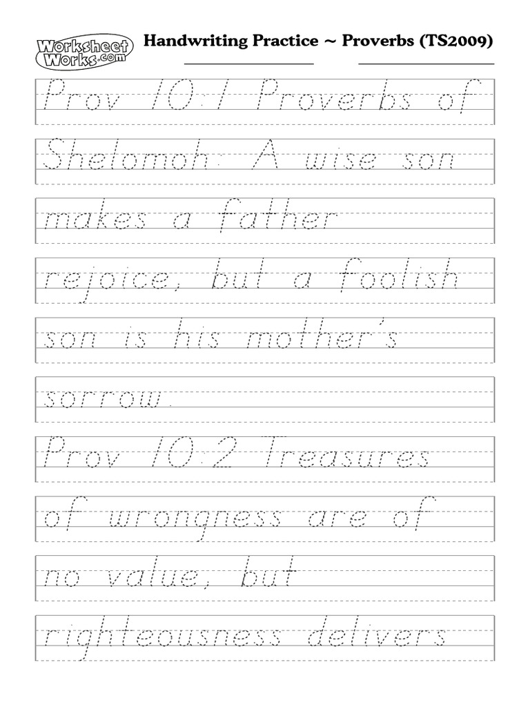 Copywork Proverbs Part 1 | PDF