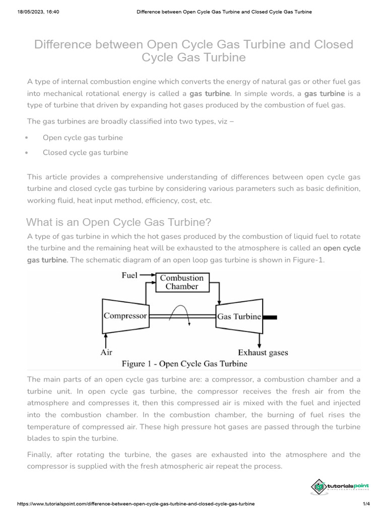 Open vs Closed Cycle Gas Turbines | PDF | Gas Turbine | Turbine