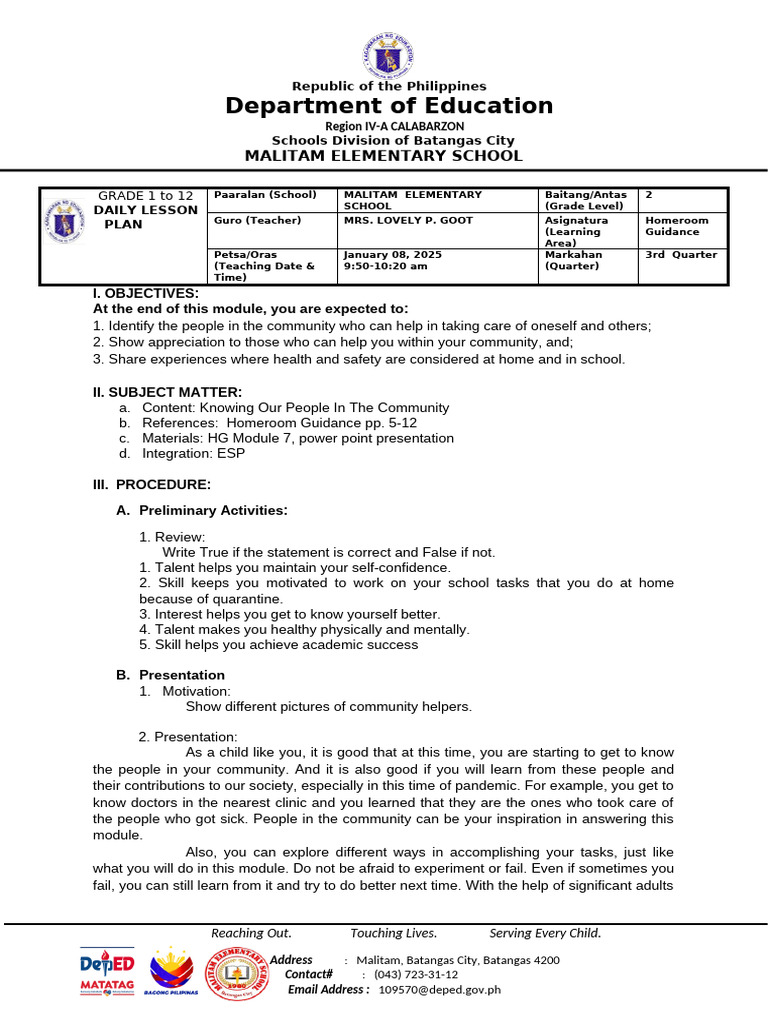 DLP Homeroom Guidance 2 Module 1 Week 3-3rd | PDF | Behavior ...