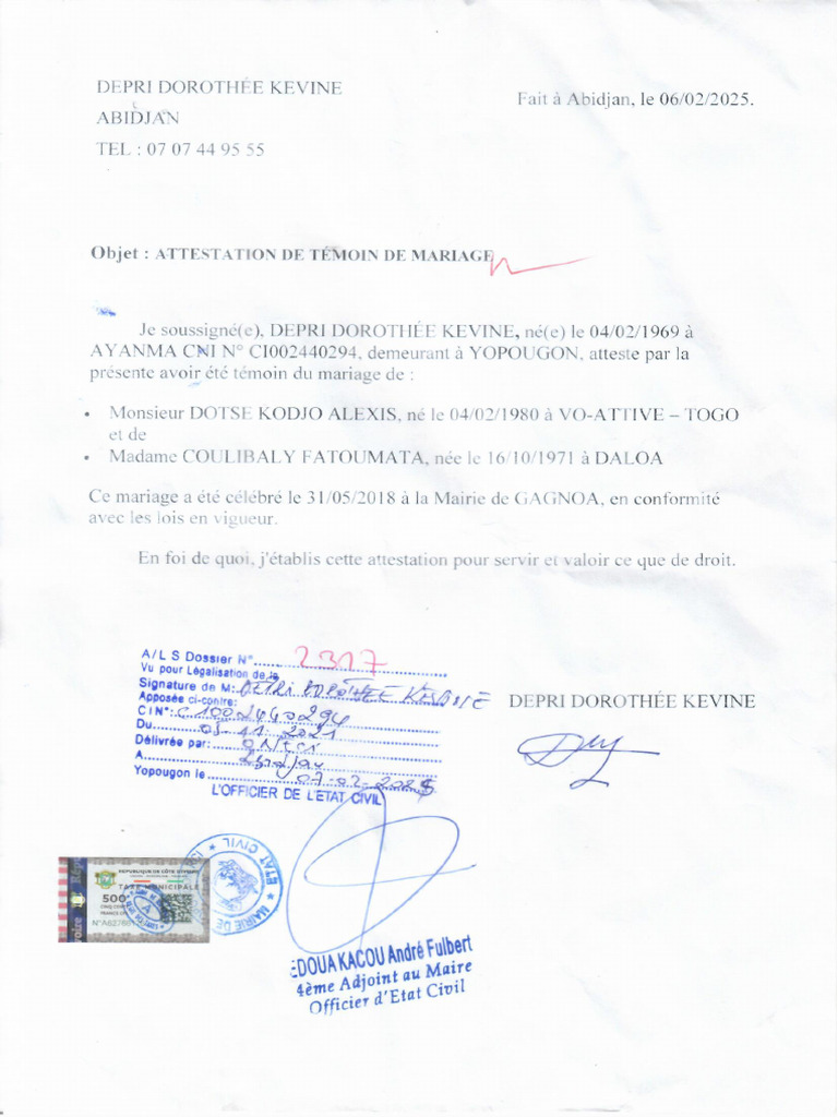 Declaration Mariage | PDF