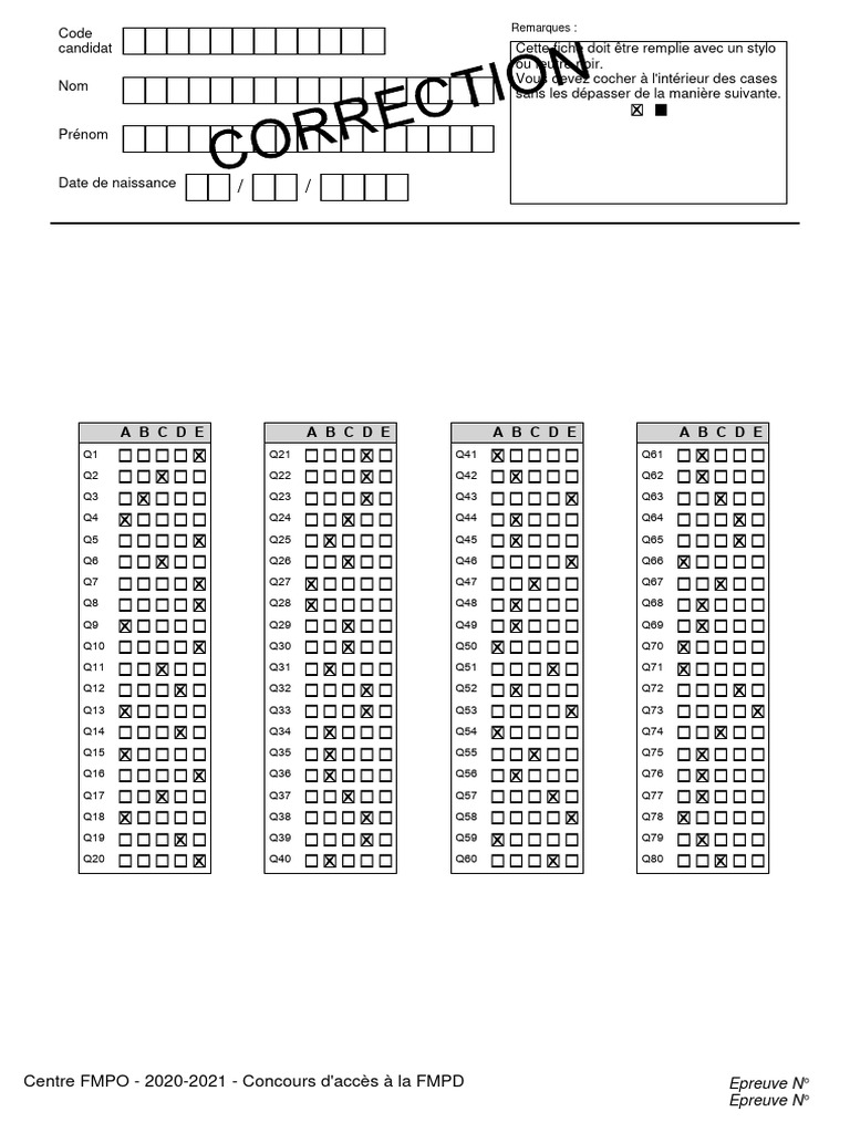 Corrige QCM Hora | PDF