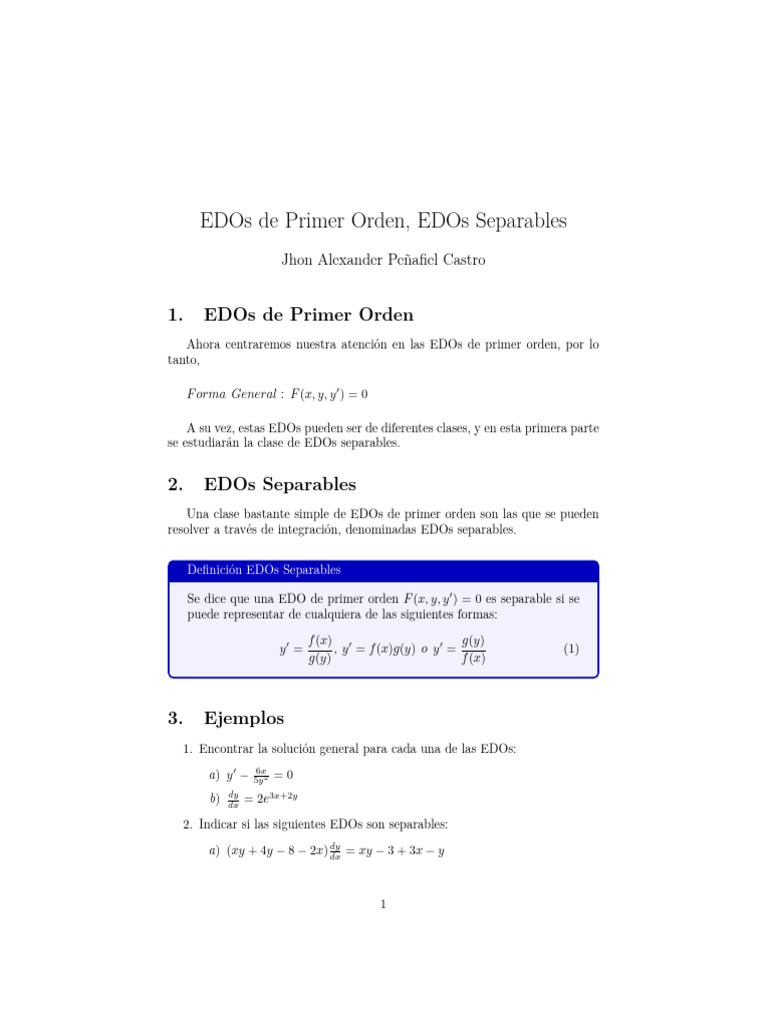 EDOs Seperables | PDF