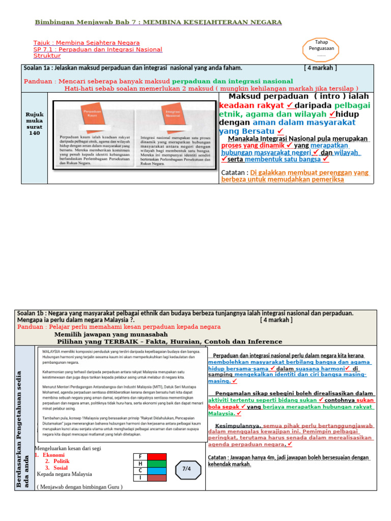 JAWAPAN BIMBINGAN MENJAWAB MODUL BAB 7 | PDF