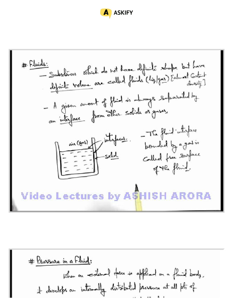 fluids JEE ADVANCED level notes | PDF