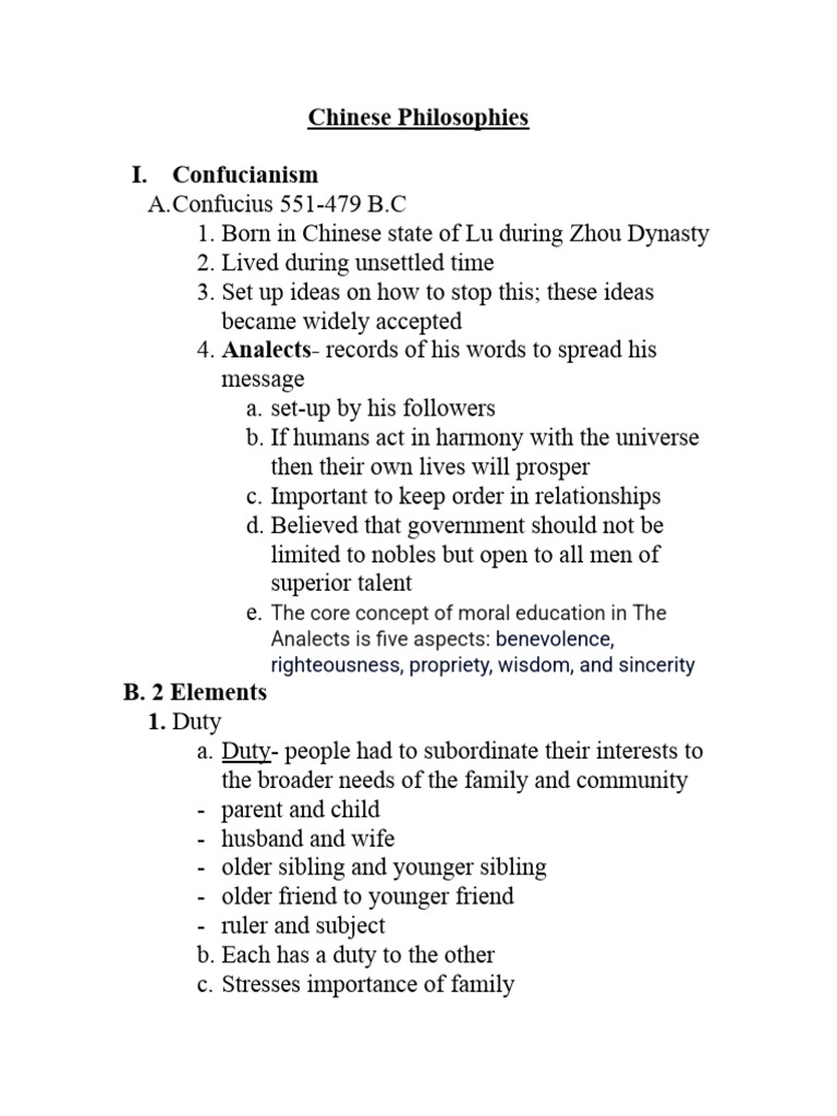 [Template] Chinese Philosophies.docx | PDF | Confucianism | Chinese ...
