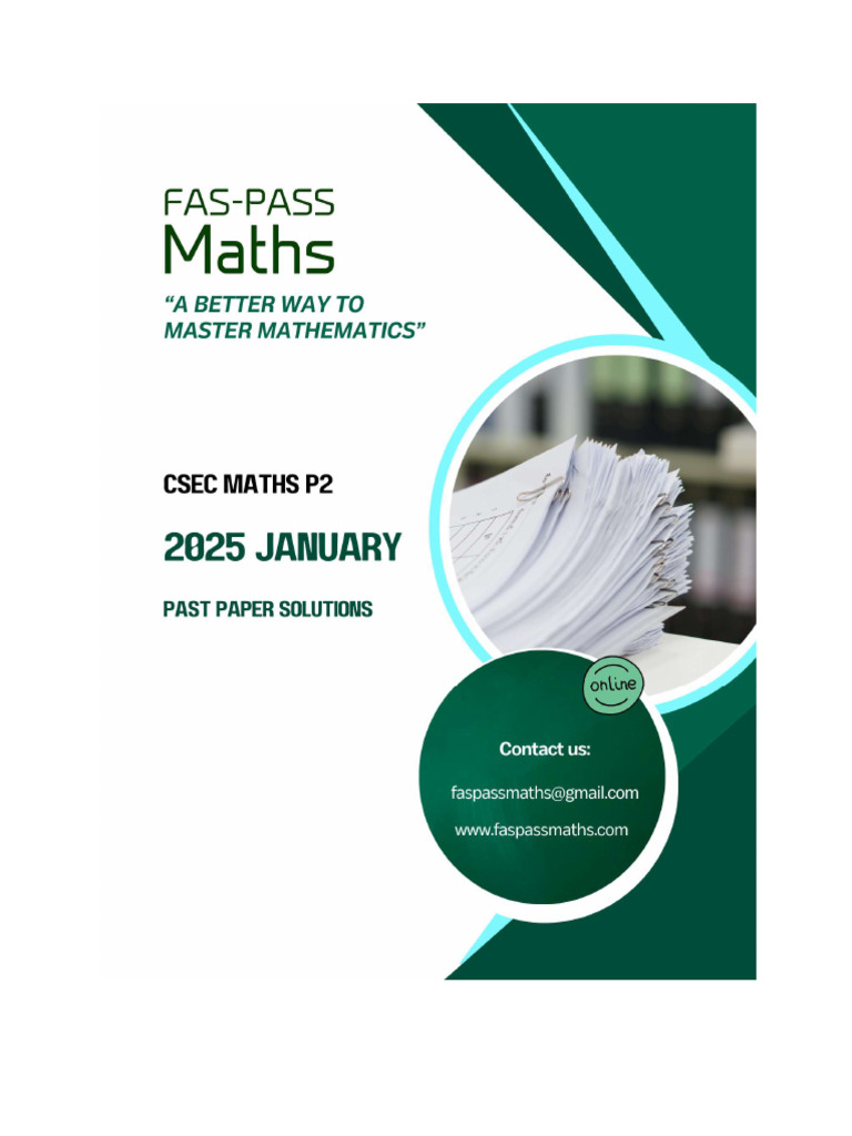 CSEC Maths Paper 2 January 2025 | PDF | Circle | Elementary Geometry
