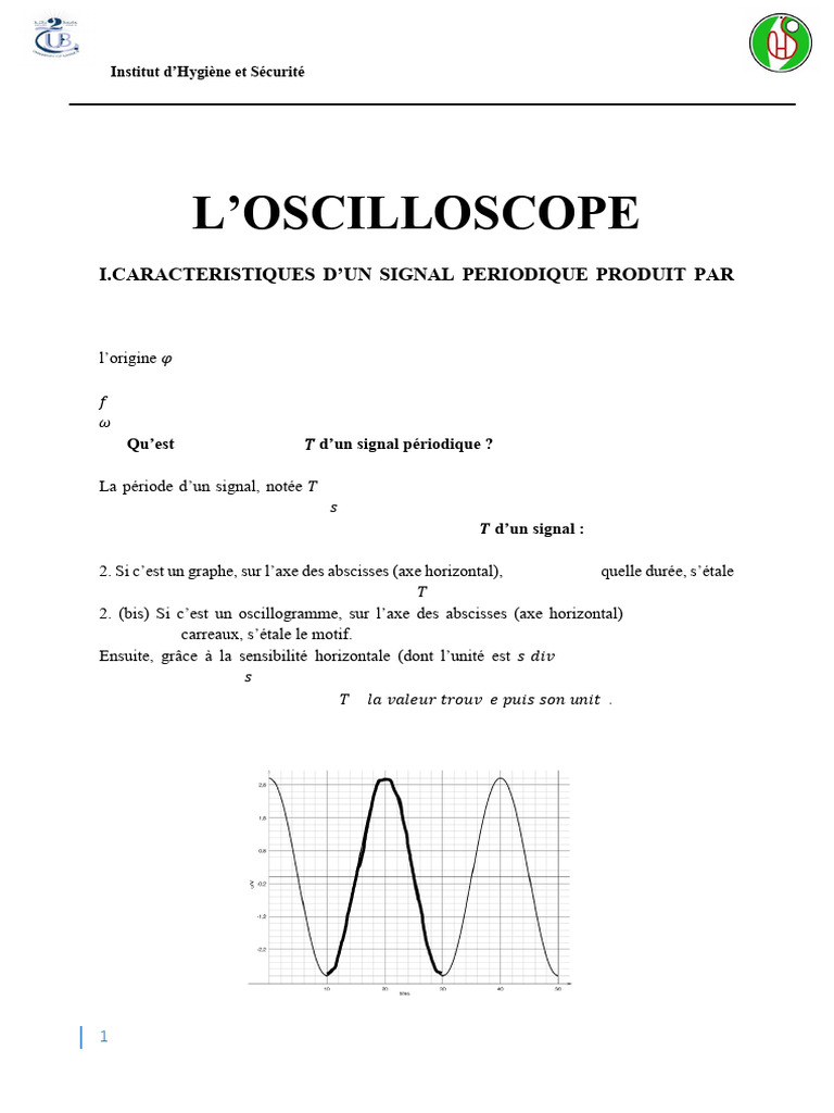 TP Oscilloscope : Caractéristiques et Mesures | PDF | Fréquence ...