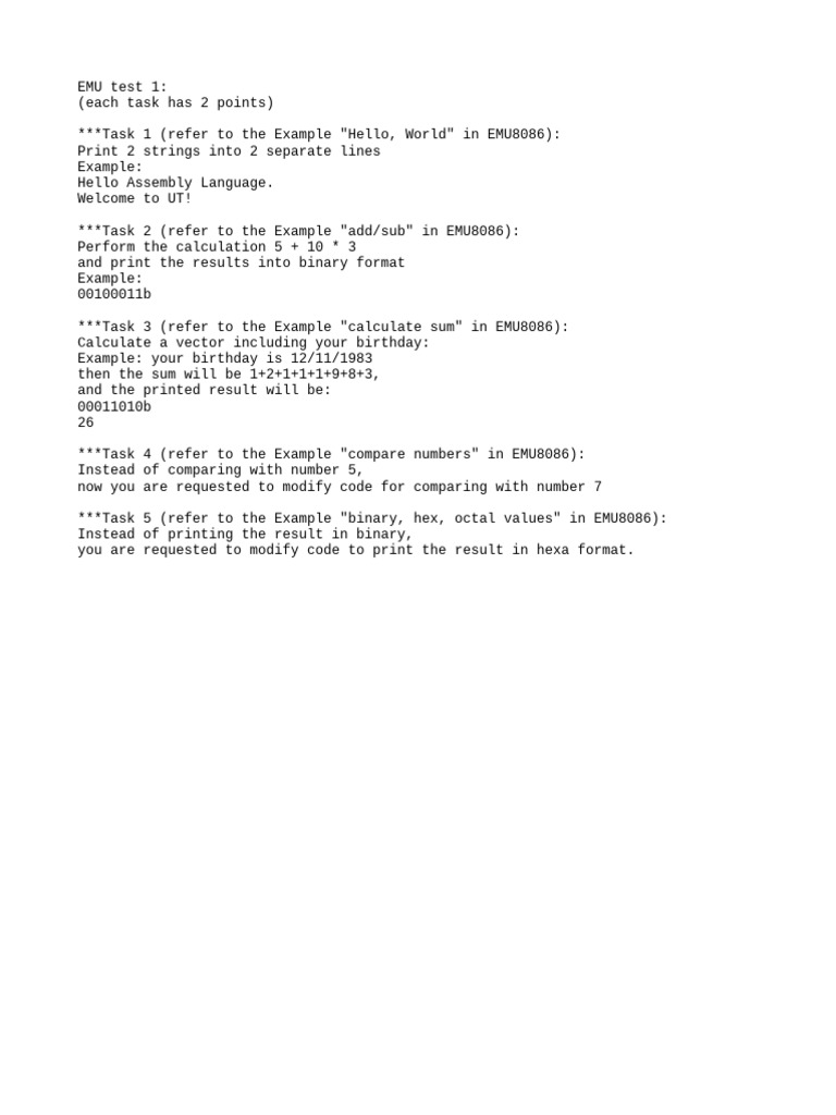 5 Tasks | PDF
