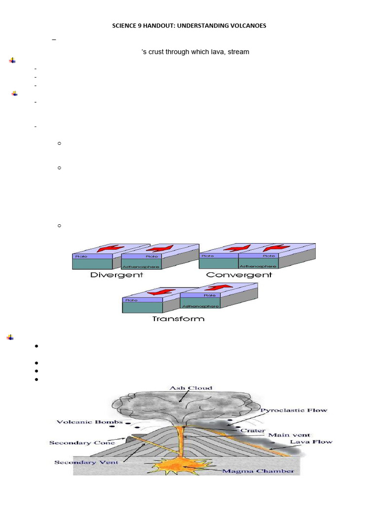 Science 9 Handout - Volcano | PDF | Volcano | Types Of Volcanic Eruptions