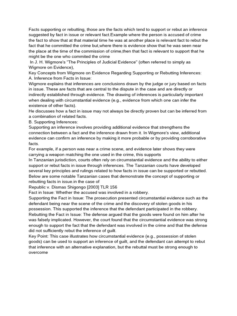 Facts Which Supports or Rebut | PDF | Evidence | Circumstantial Evidence