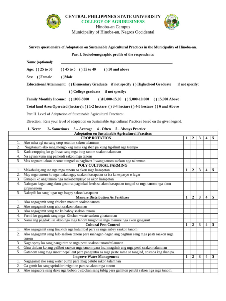 Chad Final Survey | PDF