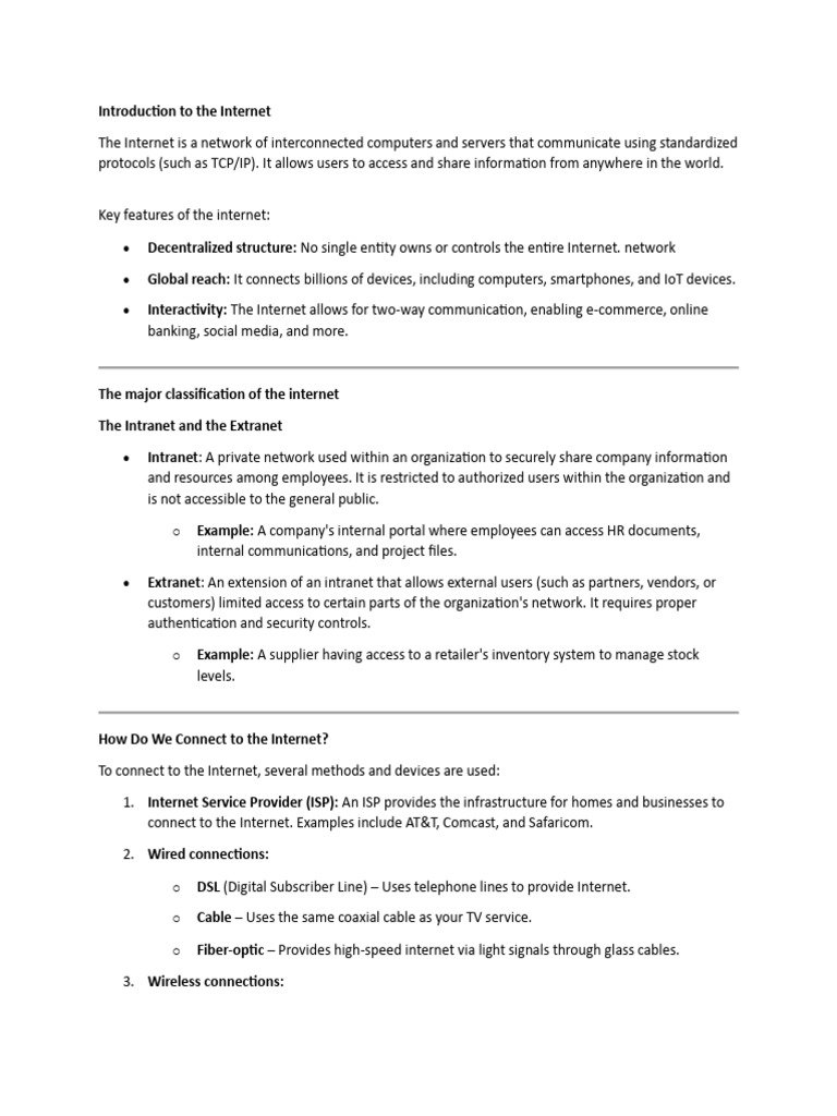 Overview of Internet Basics and Functions | PDF | Computer Network ...