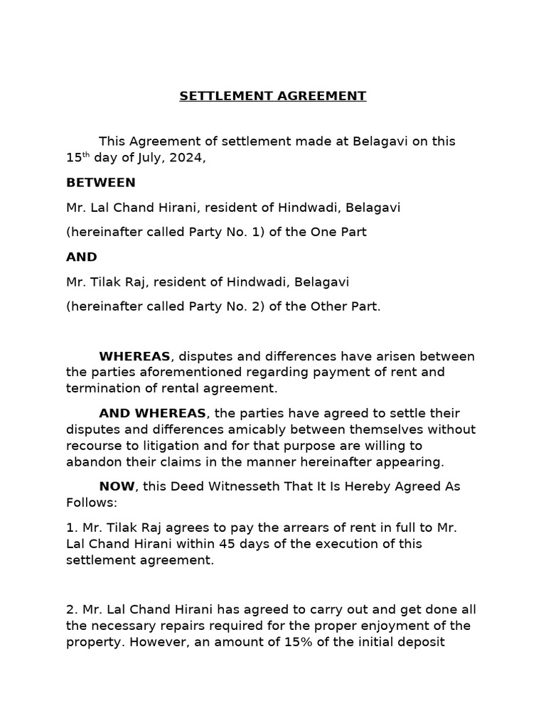 Conciliation Settlement Agreement | PDF