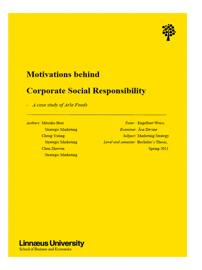 CSR Motivation | PDF | Corporate Social Responsibility | Qualitative ...