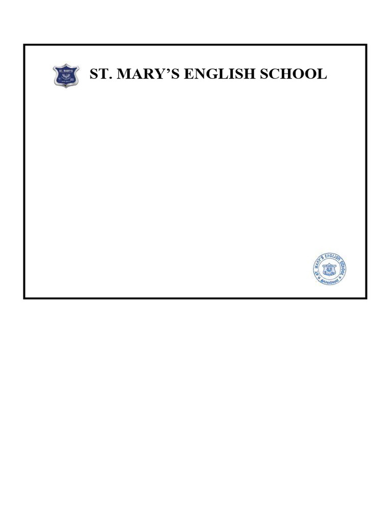 St. Mary'S English School: Notice | PDF
