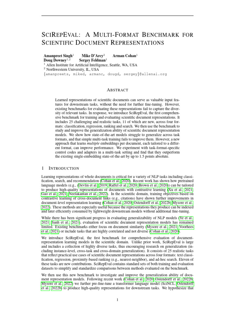 SciRepEval | PDF | Information Retrieval | Statistical Classification