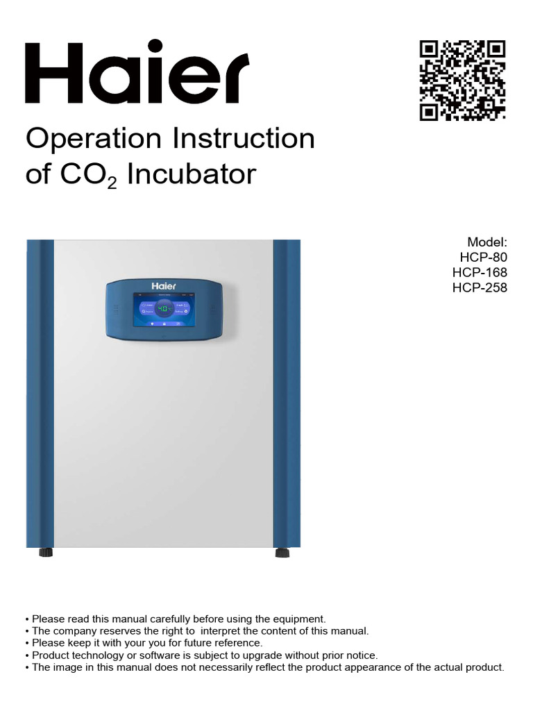 Haier MCP 258 CO2 Incubator Manual | PDF | Ac Power Plugs And Sockets | Valve
